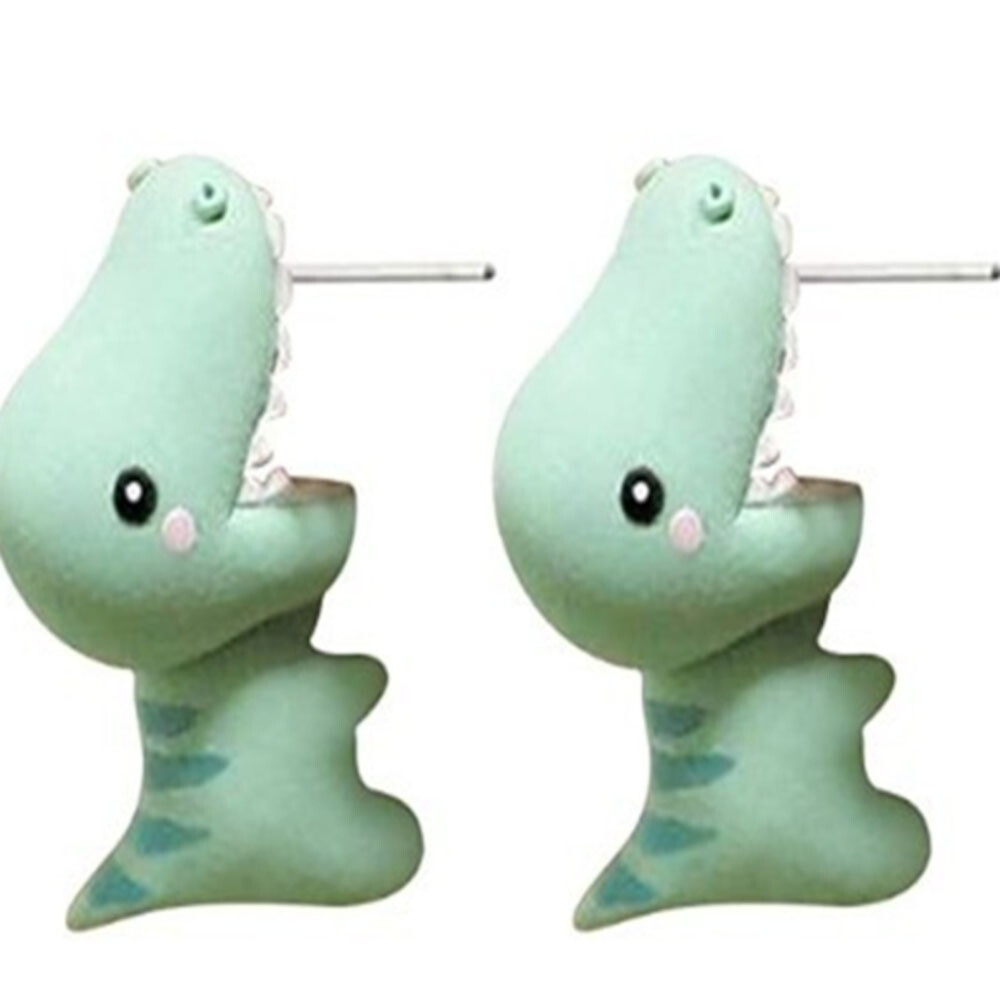 1 pair Cute Animal Bite Earring Cartoon Animal Earrings Tyrannosaurus ...