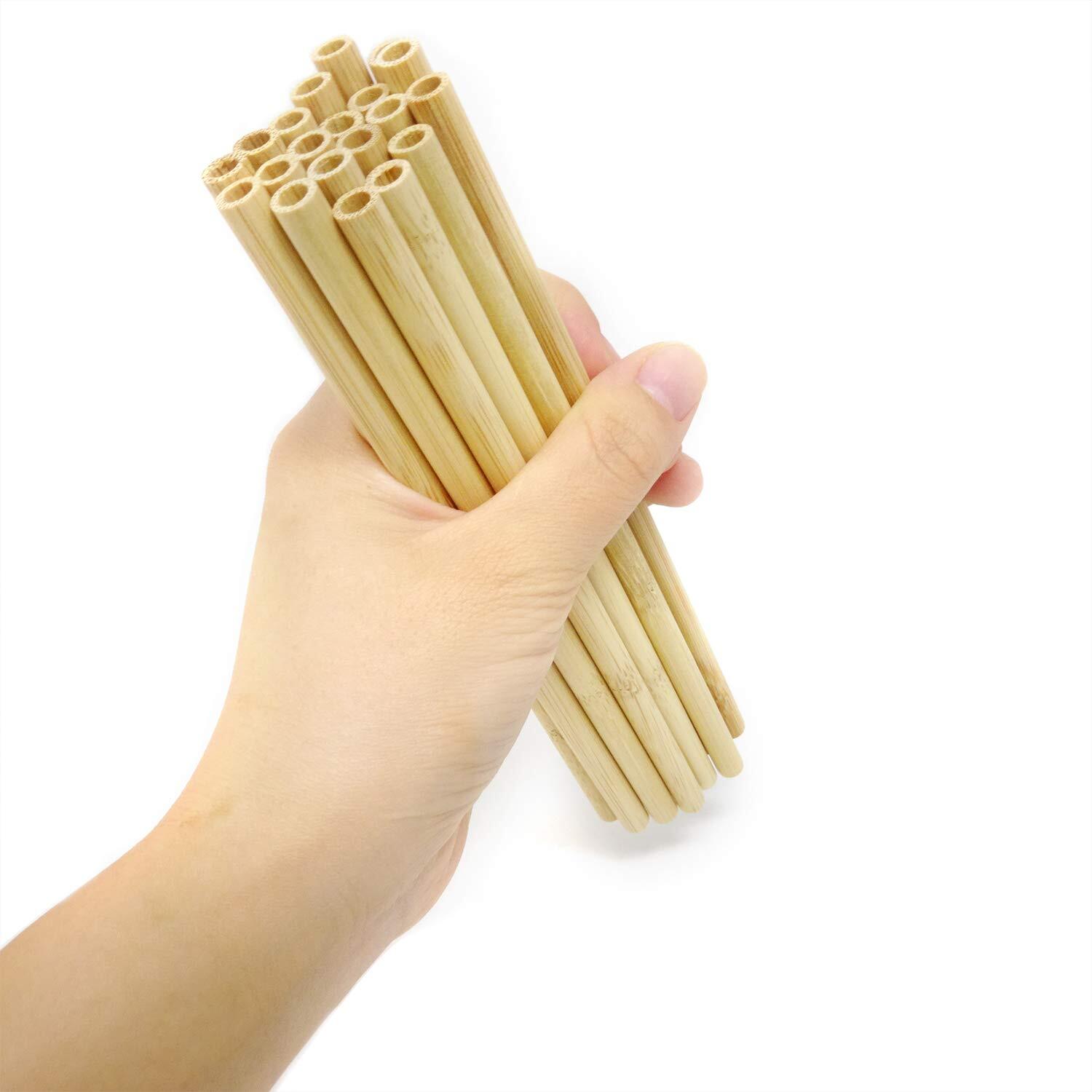 20pcs Bamboo Drinking Straws Reusable Wood Straws With 1pcs Cleaning ...