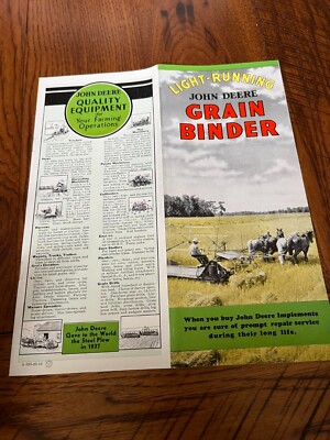 John Deere Grain Binder For 1939 Brochure FCCA | eBay