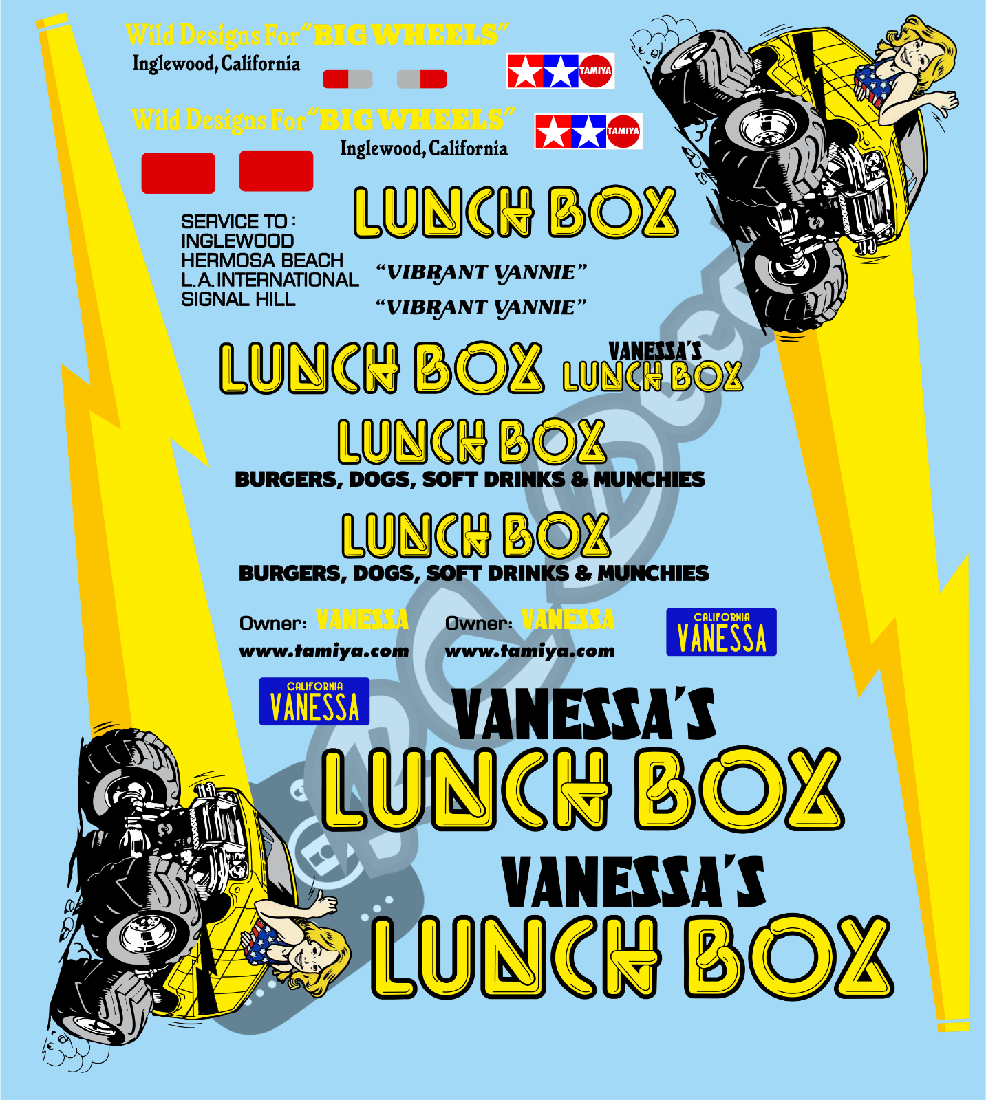 Customise Your Vintage Lunchbox Decals / Stickers choice of colour ...