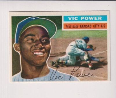 VIC POWER 1956 TOPPS BASEBALL #67 KANSAS CITY ATHLETICS VINTAGE ...