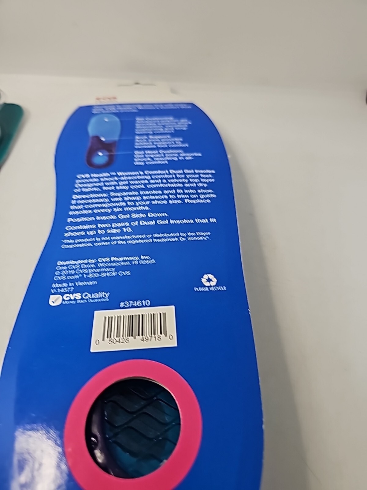2 Pair CVS Health Comfort Dual GEL Insoles Men's Shoes Inserts Support ...