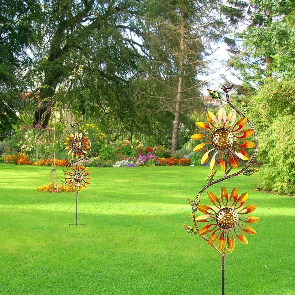 Outdoor Wind Ornament Yard Decor Metal Art Pinwheels for Yard | eBay ...