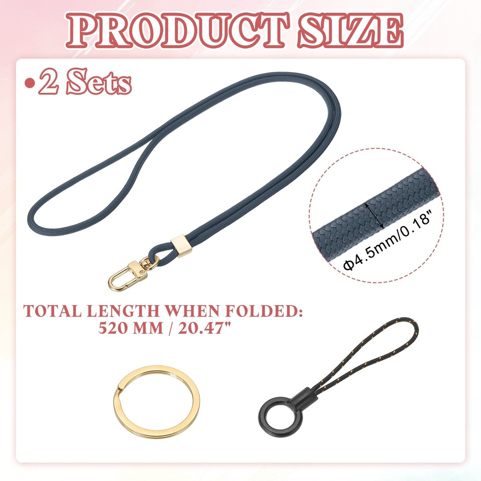 2Pcs Neck Lanyard, Cute Key Lanyards for Women Men Dark Blue | eBay