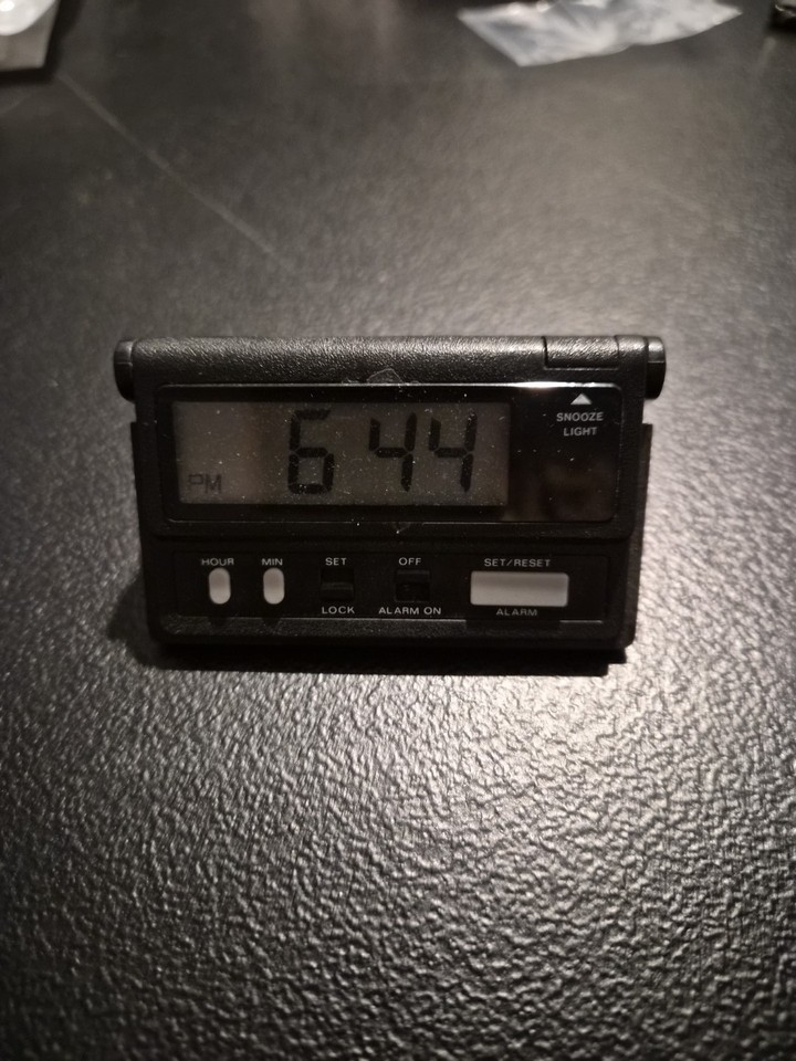 Micronta Mini Bedside Travel Alarm Clock Cr Battery Black 3"x2" Pocket ...