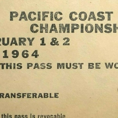 Vintage Pacific Coast Divisional Championship Race Pass / Ticket Feb 1 ...