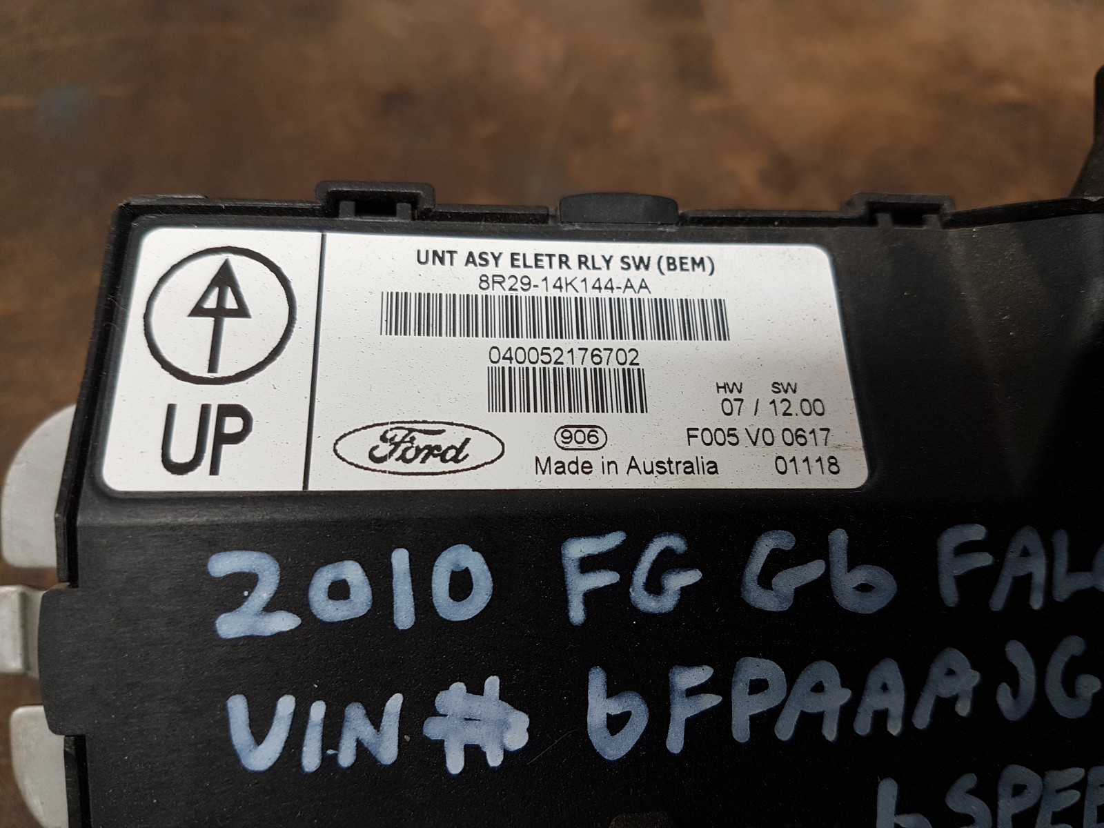 FORD FG FALCON SEDAN 6 CYL AUTO BEM BCM BOCY CONTROL MODULE 8R29-14K144 ...