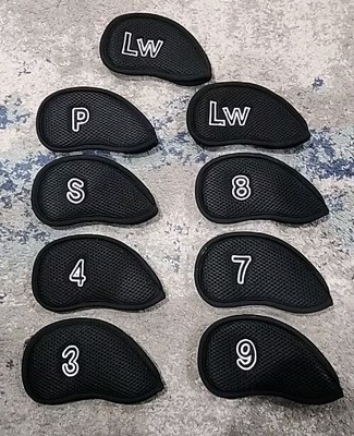 9 Pcs/Pack Meshy Golf Iron Covers Set Golf Club Head Cover Fit Most ...