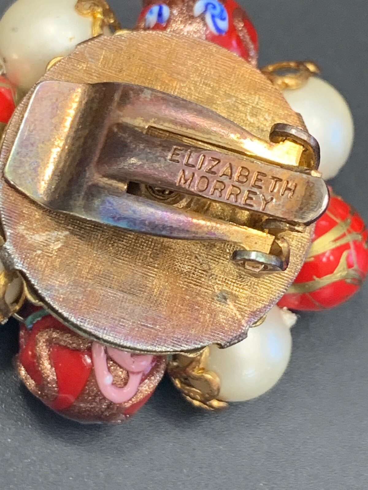 Signed Vintage Elizabeth Morrey Cluster Art Glass Bea… - Gem