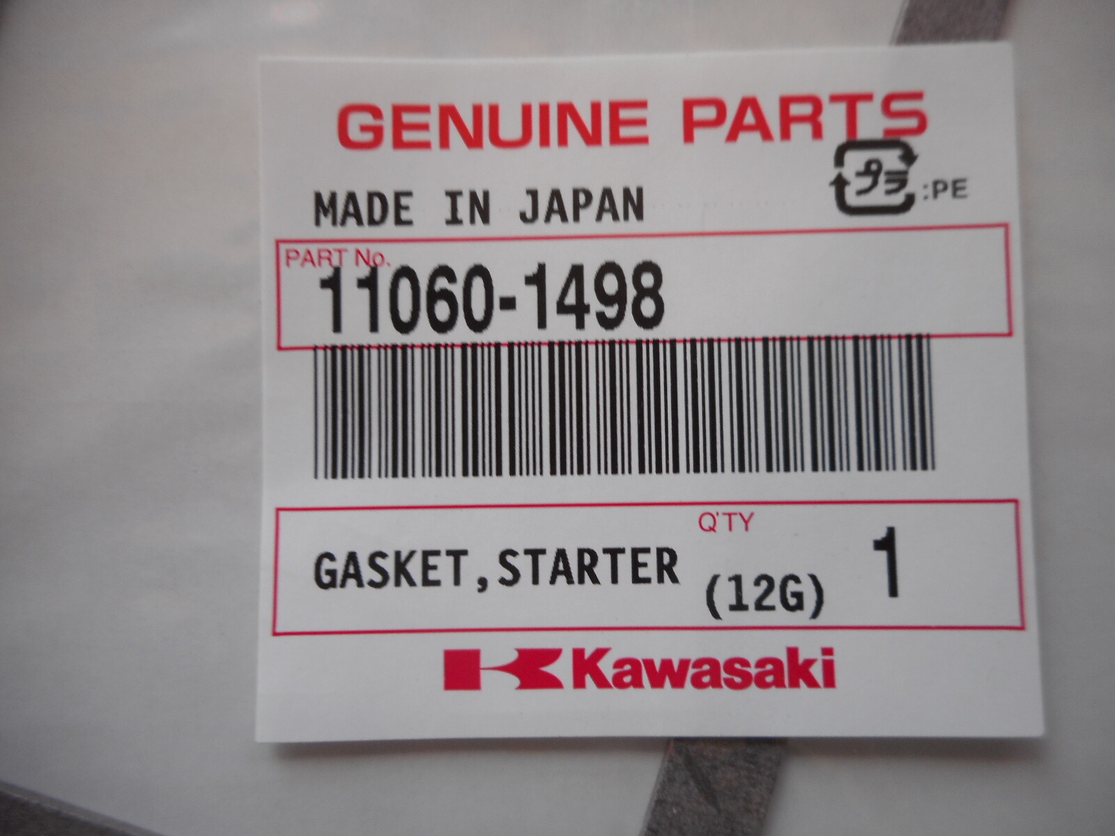 KAWASAKI Z550 1980-1984 MODELS GENUINE STARTER MOTOR COVER GASKET ...