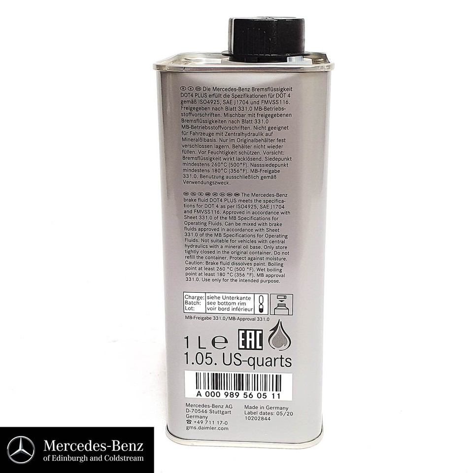 Genuine Mercedes-Benz brake fluid MB331.0 DOT4 - A0009895605 | eBay UK