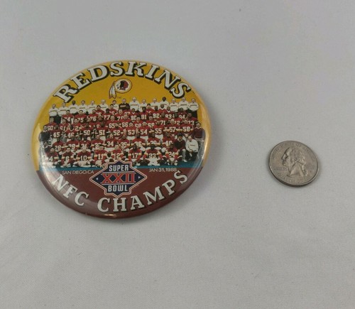 Washington Redskins 1988 NFC Champs Super Bowl XXII Vintage Pinback ...