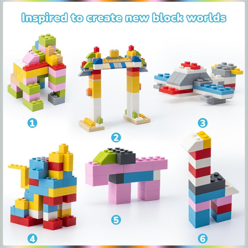 1500 Piece Building Bricks,Bulk Classic Building Blocks Basic Box ...