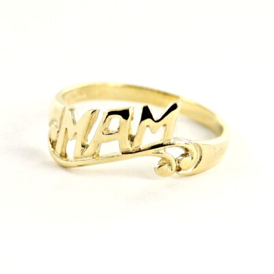 9ct Yellow Gold "MAM" Ring and Signet Rings in Finger Sizes I-Q ...