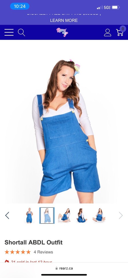 NEW ABDL Shortalls Size Large Snap Crotch | eBay