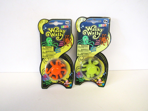 Nowstalgic Toys Wacky Wally Lot of 2 Rubber Jigglers Wall Crawler Neon ...