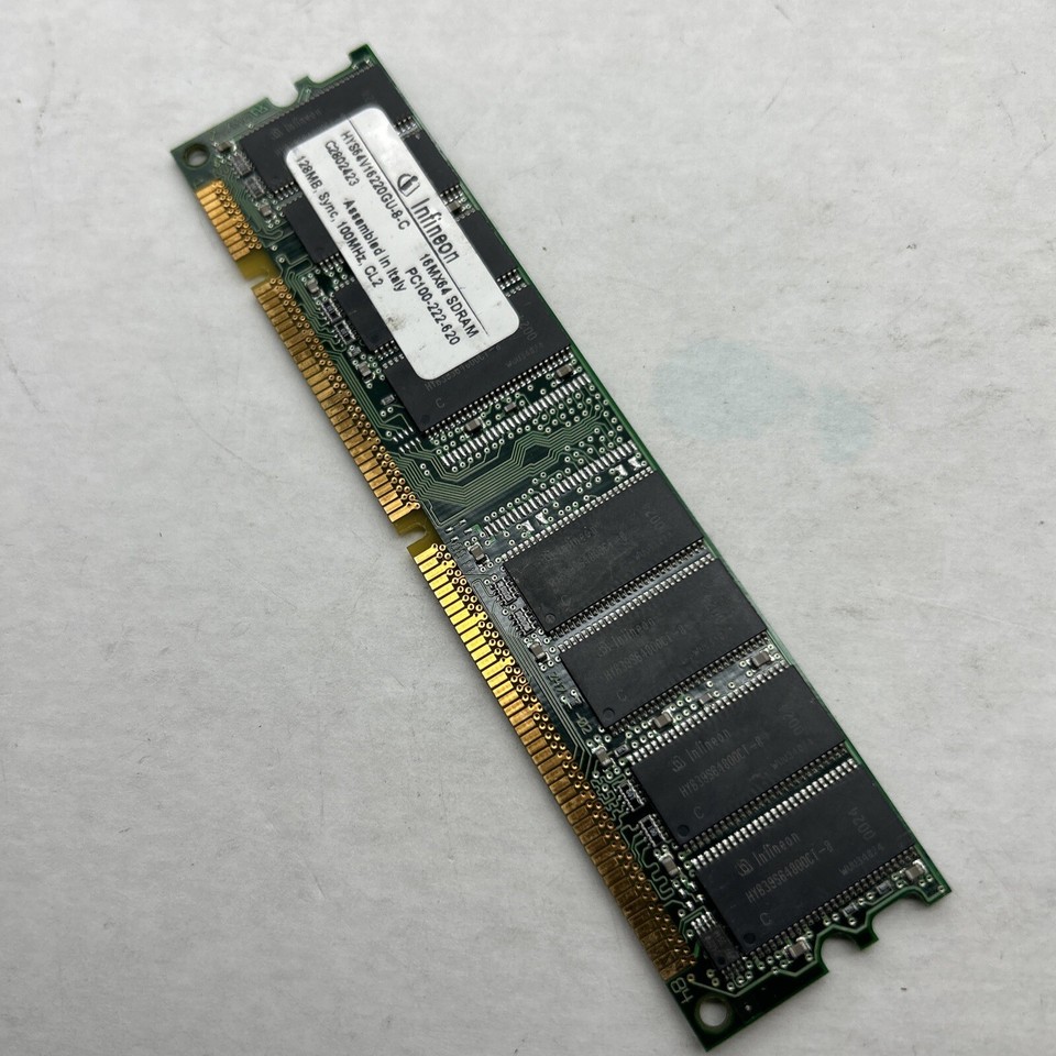 Infineon 128MB PC100 MEMORY SDRAM 168pin 16x64 Non-Ecc Dimms 16mx64 CL2 ...