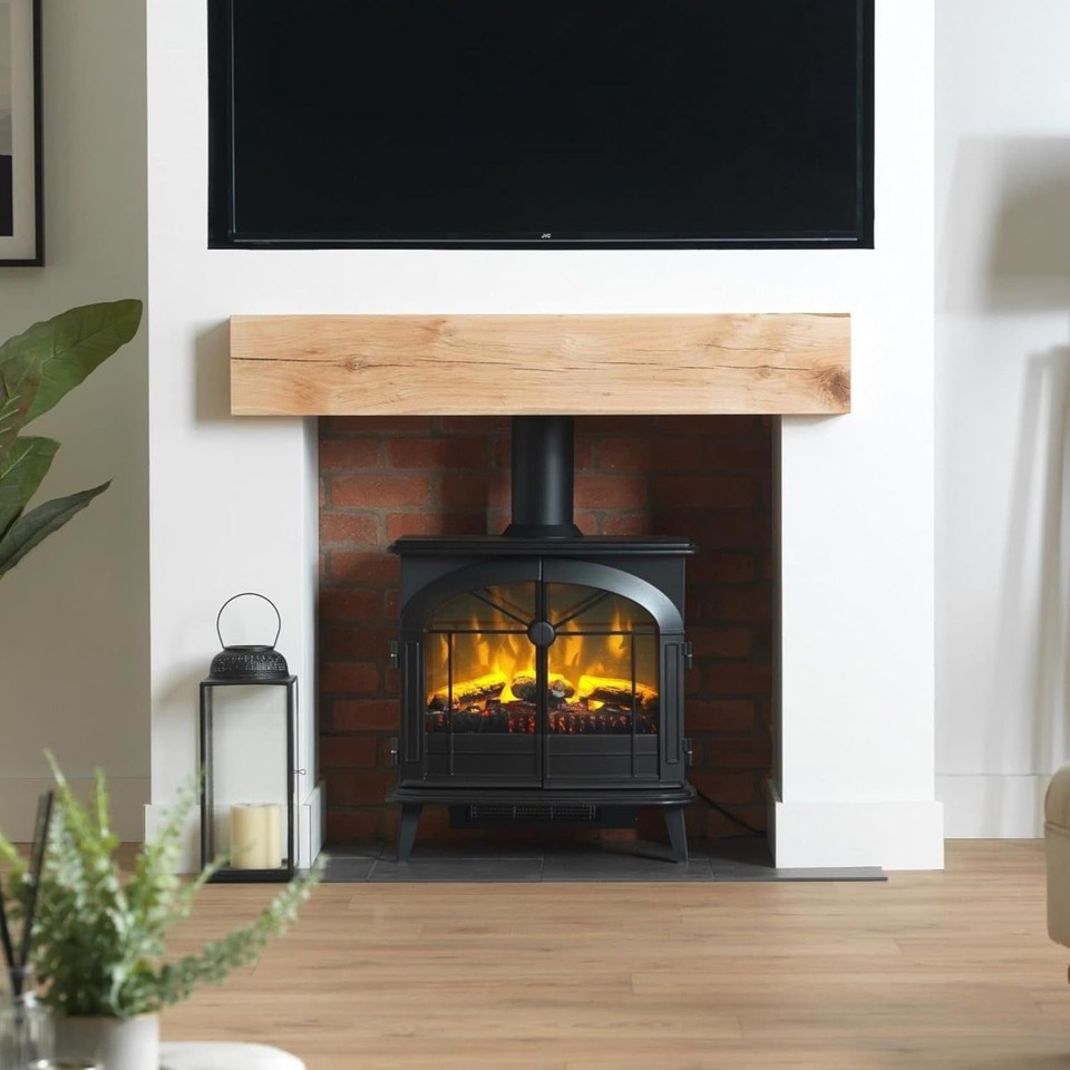 Dimplex Leckford Freestanding Optiflame Effect Electric Stove 2kW Black ...