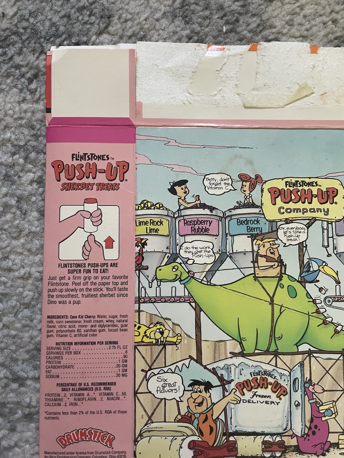 Vintage 1989 NEW! PUSH-UP POP Flinstones Sherbet Treats Poscicle ...