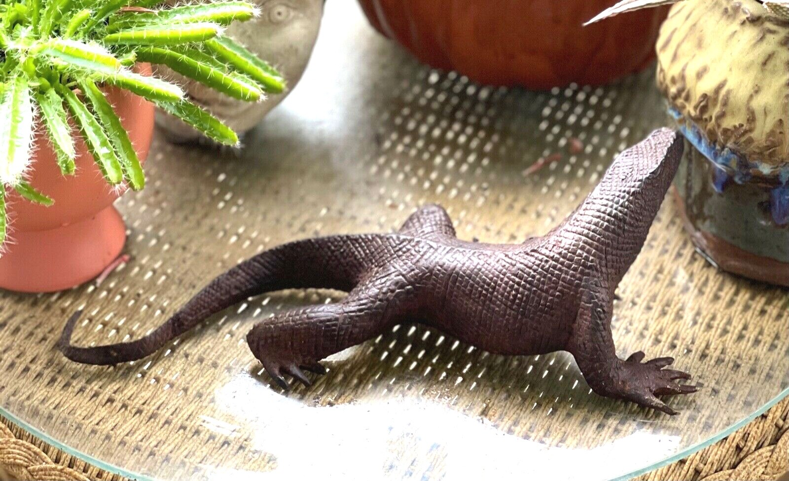 Komodo dragon sculpture bronze copper 12" monitor lizard naturalistic statue | eBay