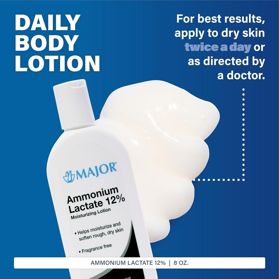 Major Ammonium Lactate 12% Hand and Body Moisturizer Lotion 8 oz. | eBay