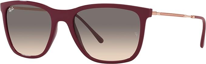 RAY-BAN RB4344 SQUARE SUNGLASSES - RED CHERRY/CLEAR GRADIENT GREY | eBay