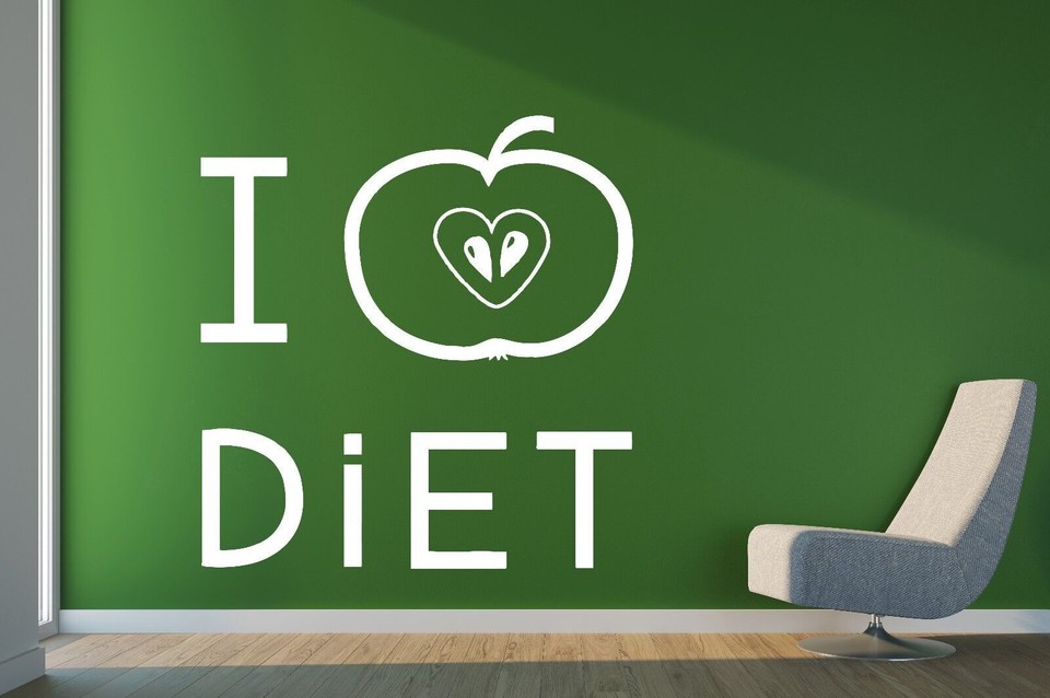 Vinyl Decal Assistance Slogan For Losing Weight I love Diet Wall ...