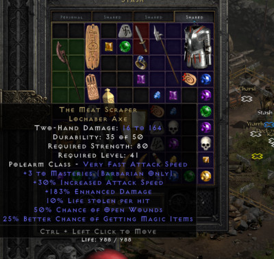 Diablo 2: Resurrected THE MEAT SCRAPER LOCHABER AXE🔹 D2R Items 🔹 PC | eBay