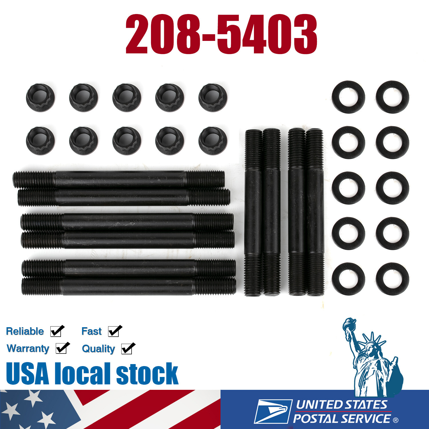 208-5403 Cylinder Main Studs 2-Bolt Main use on for Honda 1.8L B18C1 ...