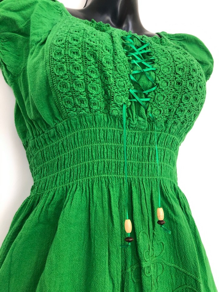 Artisan Peruvian Cotton Boho Gypsy Bohemian Peasant Mayan dress ...