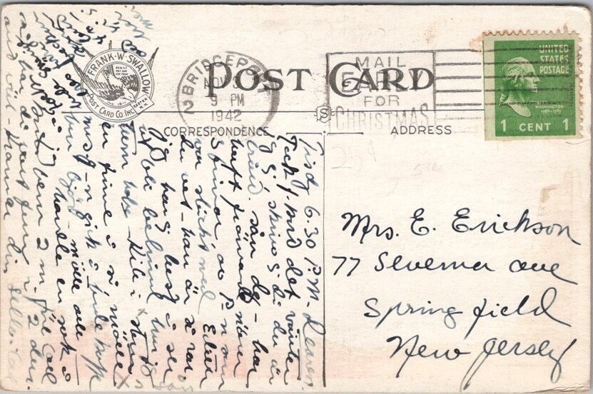 University of New Hampshire Postcard "Congreve Hall" Durham NH ...