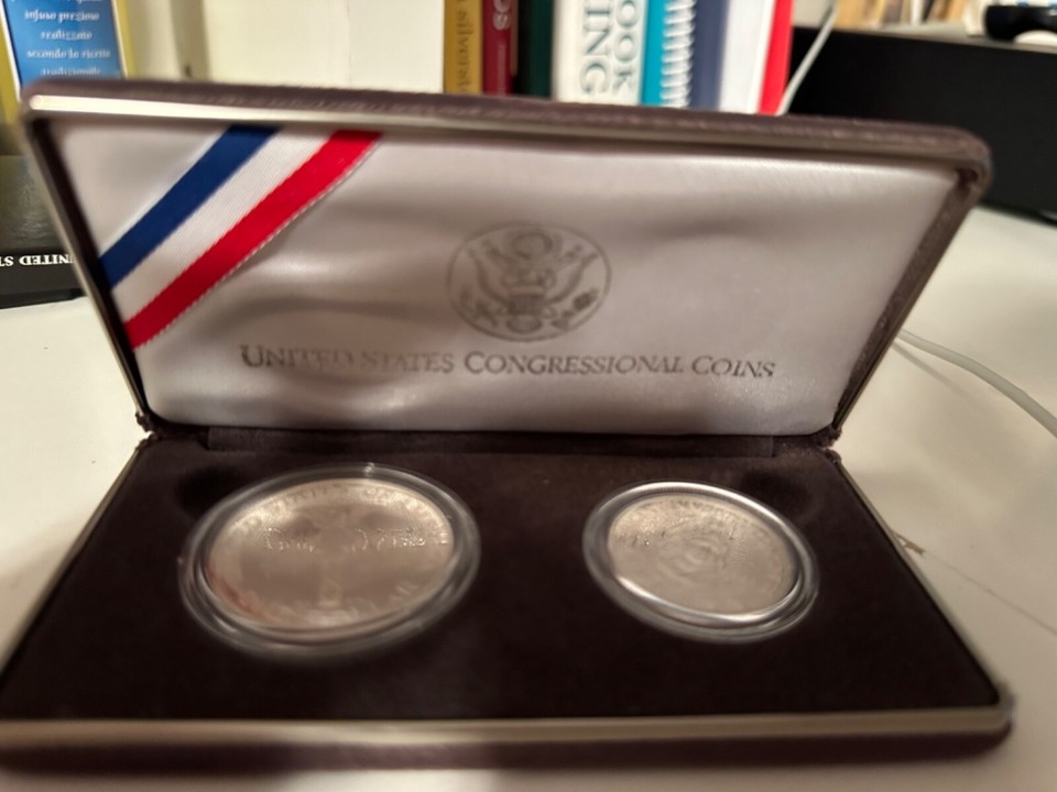 1989 S United States Congressional 2-Coin Commemorative Proof Set OGP ...