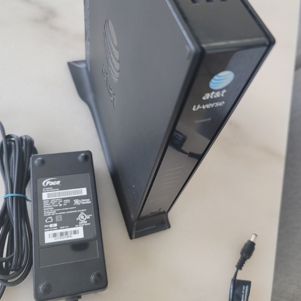 AT&T U-Verse 2Wire 3801HGV 4-Port Wireless Modem Router Pace w-Power ...