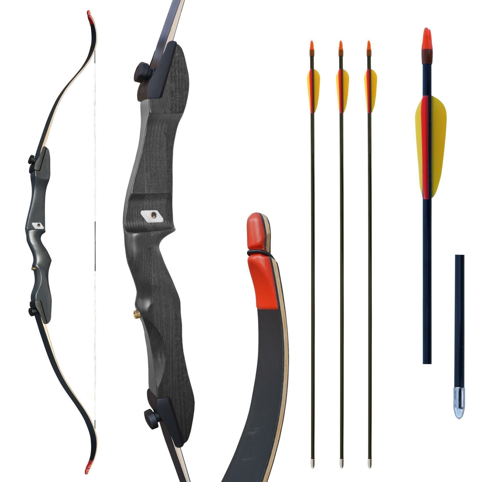 Arc Set Recurve Bow Ragim Matrix Evo 64" 18-42lbs with Fiberglass ...