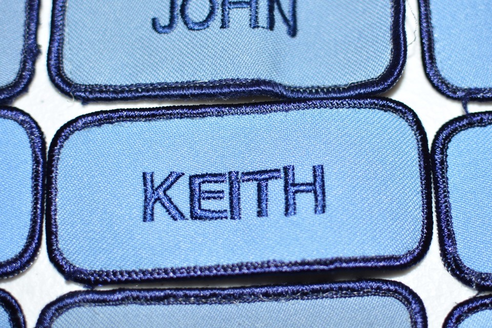 Blue Embroidered Used Name Tag Patch Sew-on Work Shirt Uniform Mechanic ...