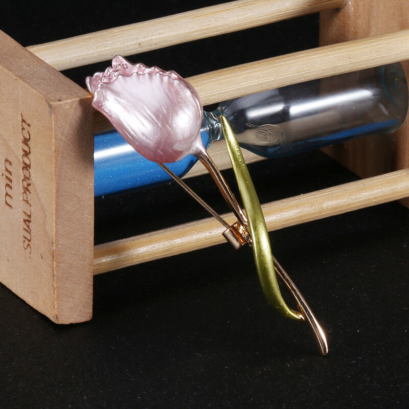 New Enamel Tulip Brooches For Women Flower Wedding Office Party Brooch ...