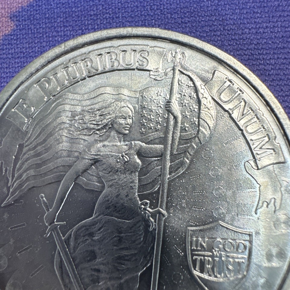 1oz .999 Silver Coin-Lady Liberty E Pluribus Unum Flag Bullion—-great ...