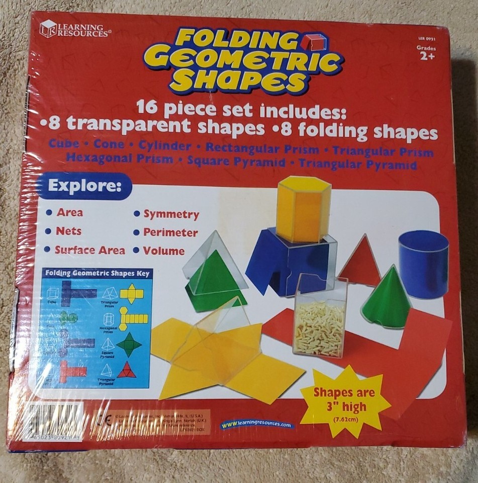 FOLDING GEOMETRIC SHAPES 16 PIECE SET AGES 2+ LEARNING RESOURCES NEW | eBay