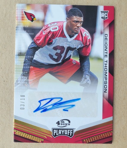 Deionte Thompson signed 2019 Panini Playoff 4th down Cardinals Rookie ...