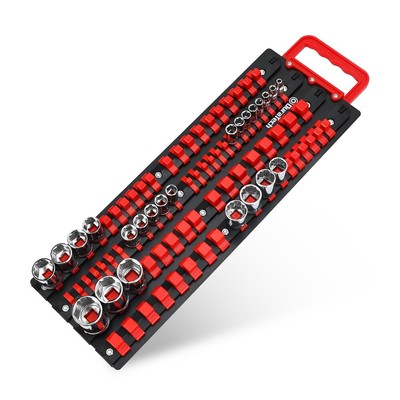 DURATECH 80 PC Socket Organizer Holder 1/2"1/4"3/8" Drive Socket ...