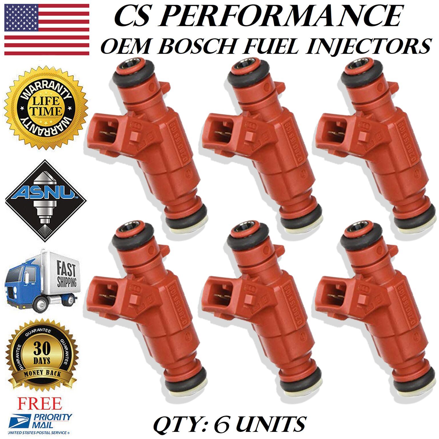 Bosch Fuel Injectors Set for 2004-2008 Chrysler Crossfire 3.2L V6 05 06 ...