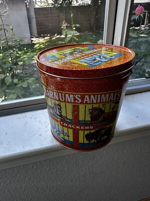 Nabisco Barnum's Circus Animal Crackers Tin Bucket w/Lid & Handle 1991 ...