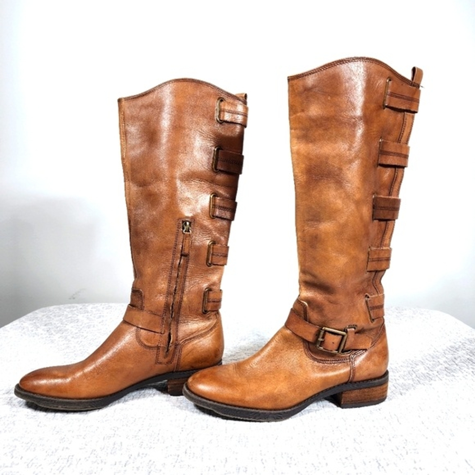 Arturo Chiang Tan Camel Colored Knee High Leather Riding Boots Size 6 ...