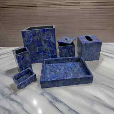 Lapis Lazuli Stone Bathroom Set Luxury Bathroom Accessories Décor ...