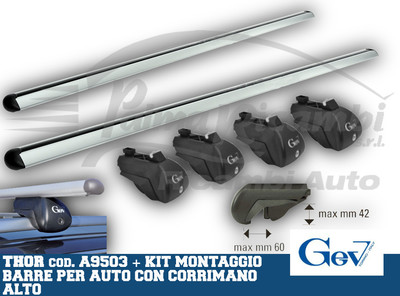 A9503+9600 GEV BARRE LUNGHE THOR ALLUMINIO+KIT NISSAN X-TRAIL 14 ...
