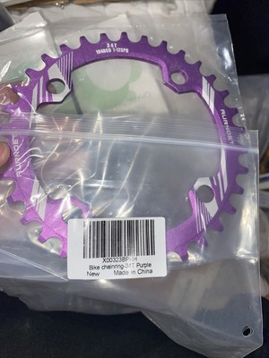 Purple Bike Chain Ring 34T Aluminum 104BCD 7-12SPD Gear Teeth Groove ...