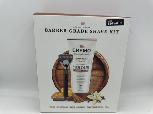 Cremo Barber Grade Shave Kit w/ Razor & Refill & 6oz Shave Cream Bourbon Vanilla | eBay