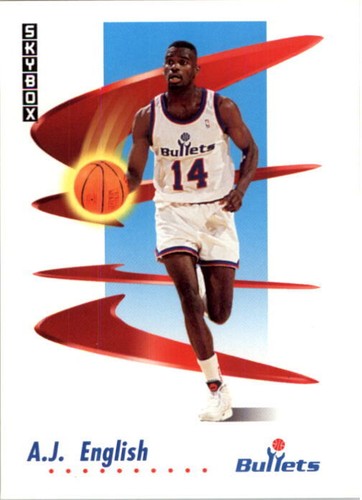 1991-92 SkyBox #290 A.J. English Washington Bullets Basketball Card NBA ...