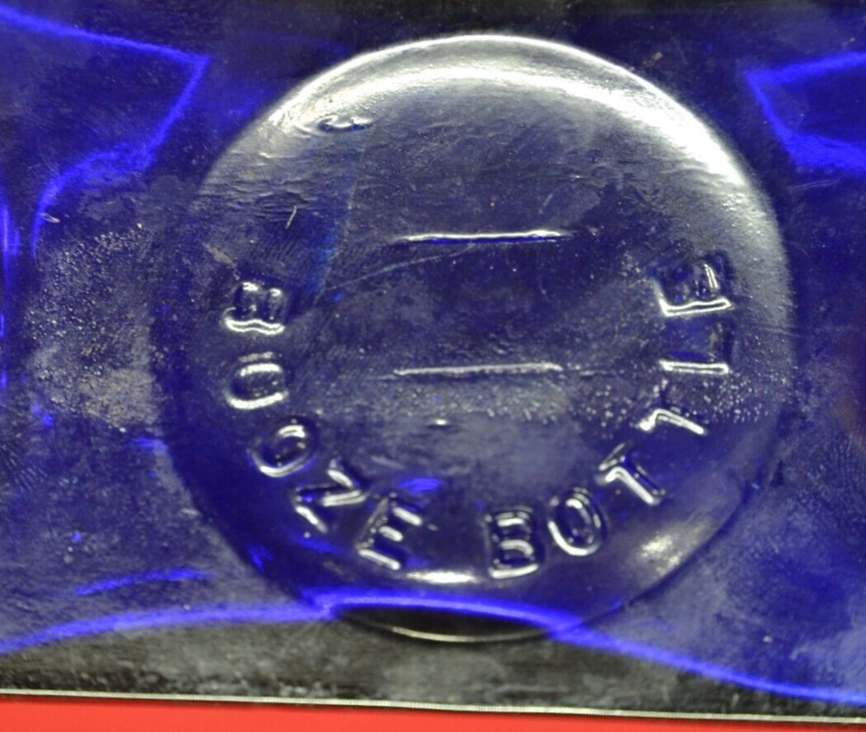 vintage old E. C. Booz's Old Log cabin whiskey bottle blue 120 Walnut ...