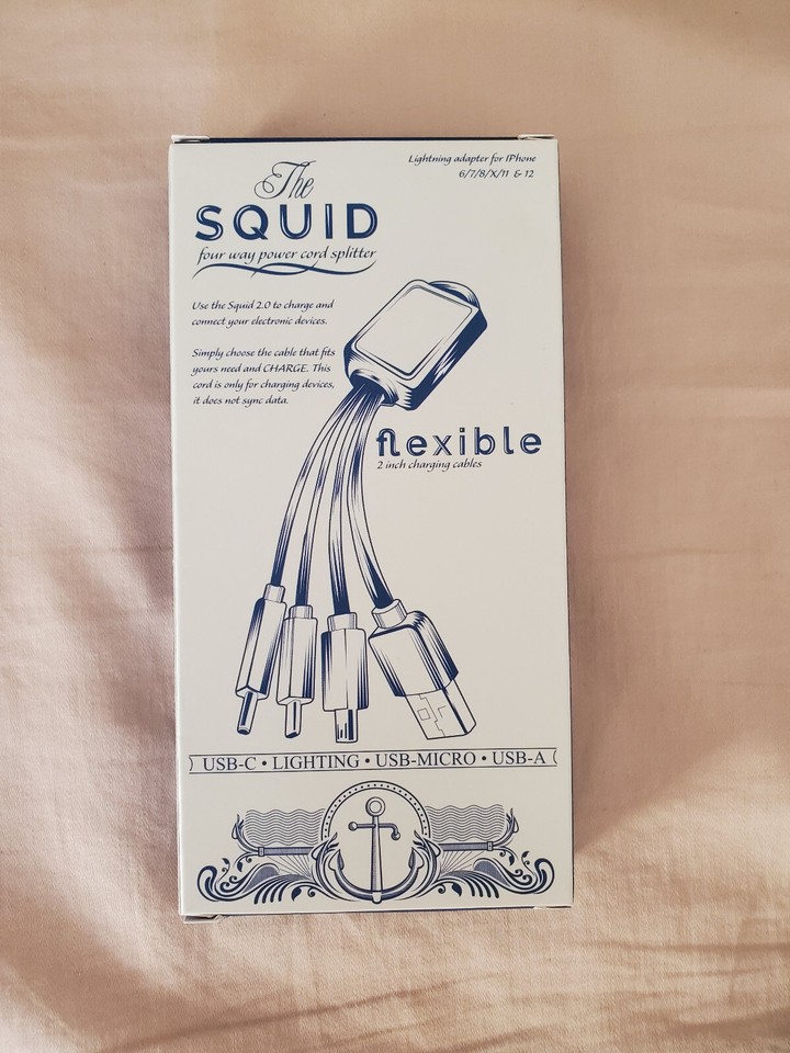 The Squid: 4-in-1 Power Cord Splitter (USB-C, USB-MICRO, USB-A) - BRAND ...